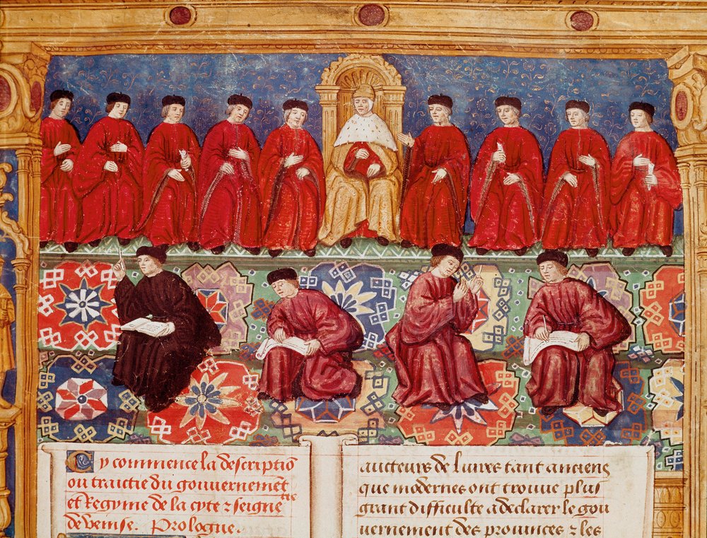 Der Rat der Zehn Der Doge ist in der Mitte. (Detail)