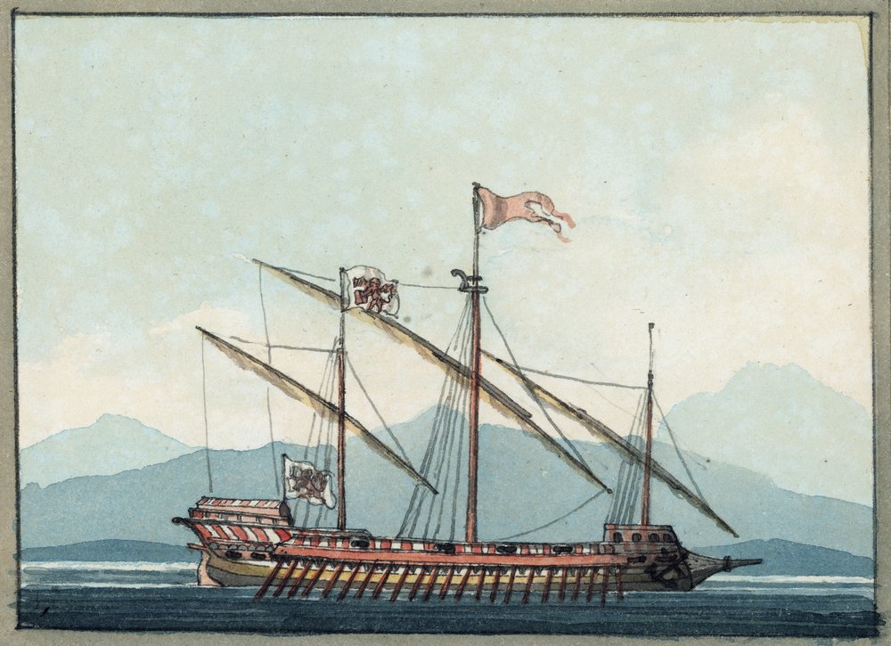 Venezianische Galeere von William Ffarington: Kunstdruck