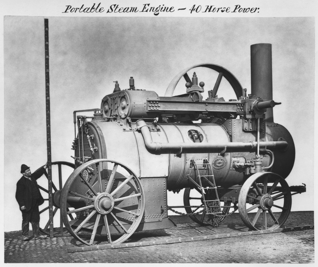Tragbare Dampfmaschine, aus dem Album Improved steam engines, Threshing ...
