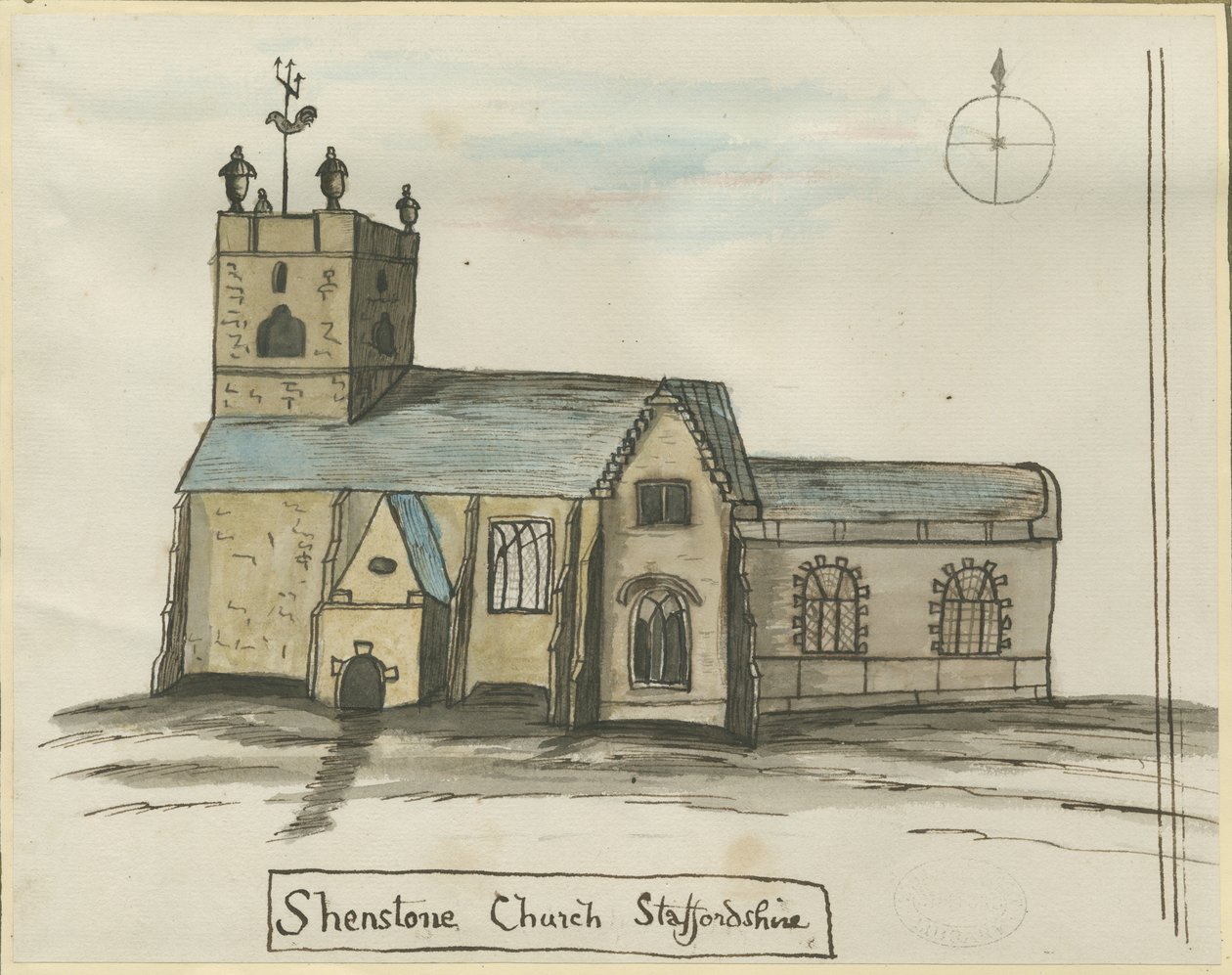 Shenstone Kirche von John Wright: hochwertiger Kunstdruck