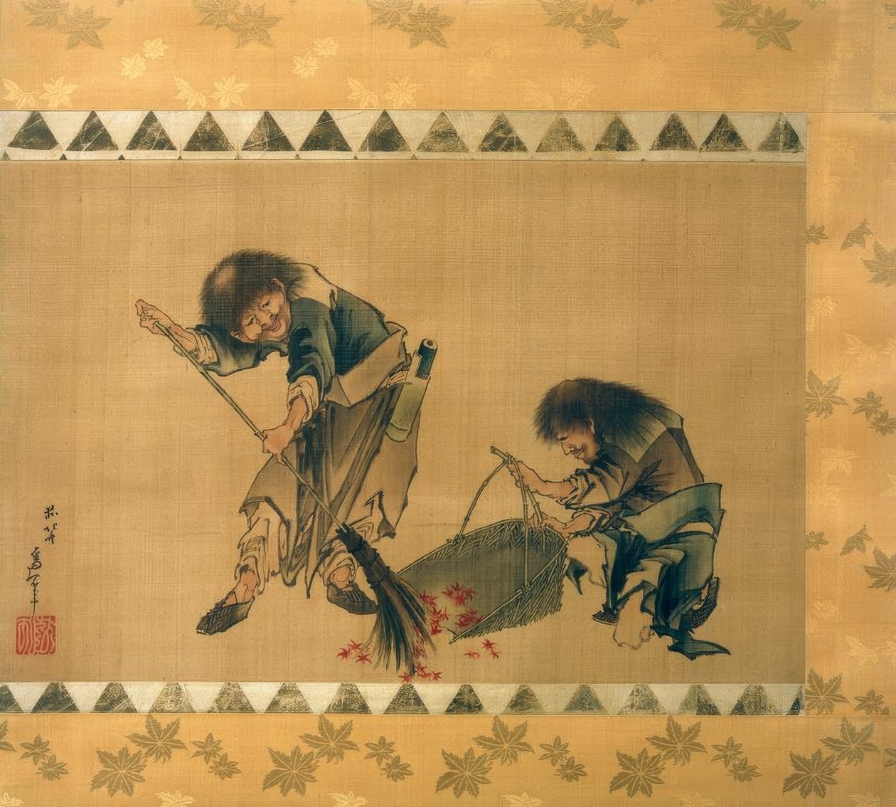 Kanzan und Jittoku von Katsushika Hokusai: Kunstdruck kaufen