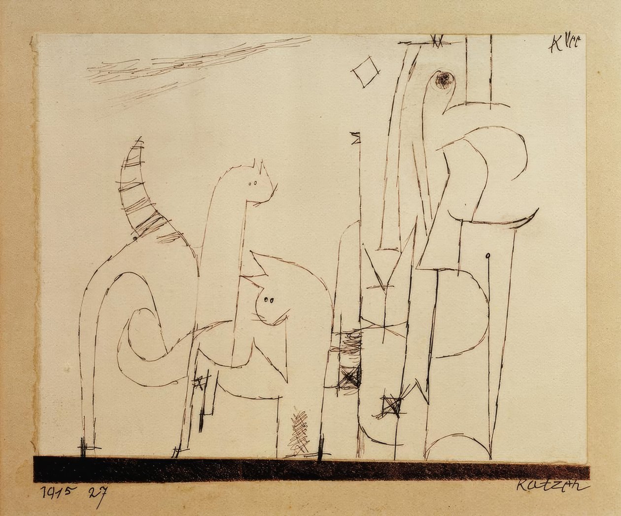 Katzen von Paul Klee: Hochwertigste Kunstreproduktion