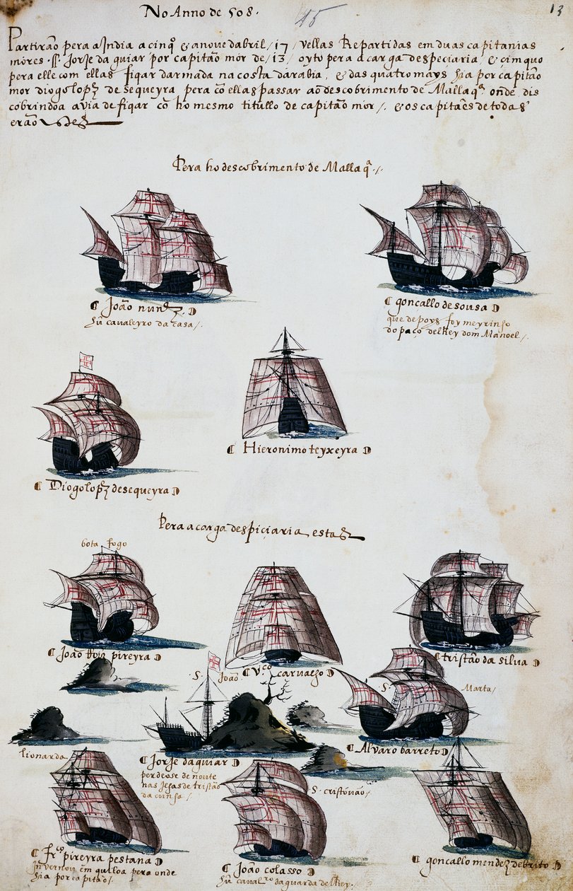 Schiffe von Seeexpeditionen zur Entdeckung von Malakka
