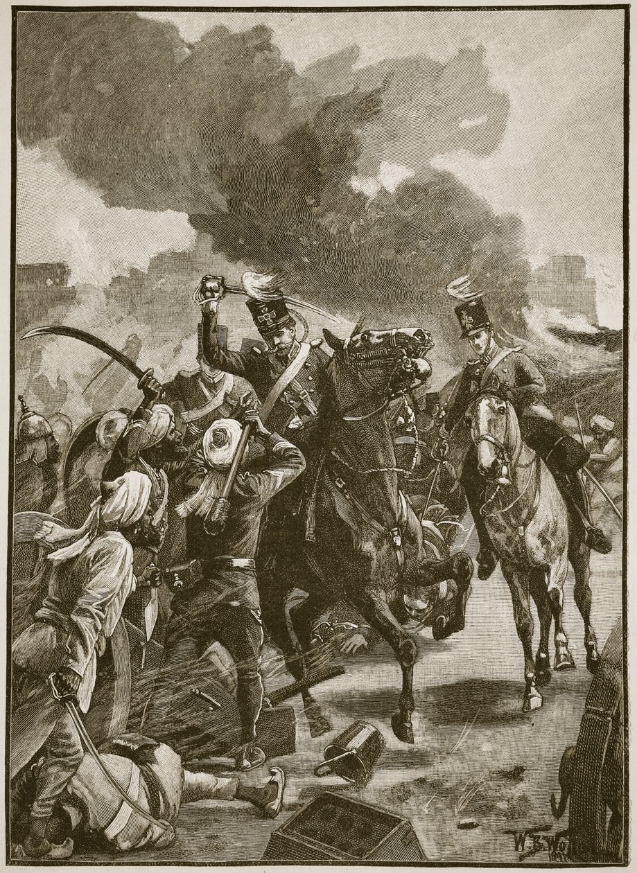 Thackwell bei Sobraon, 1846, Illustration aus 'Cassell's Illustrated ...