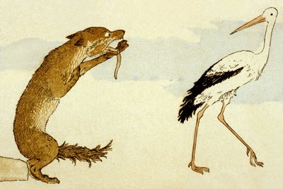 La Fontaines Fabel Der Wolf und der Storch, 1888